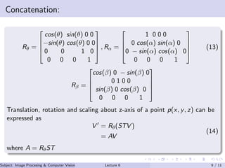 Lecture 6 Basic Transform: Translation, Rotation, Scaling | PDF
