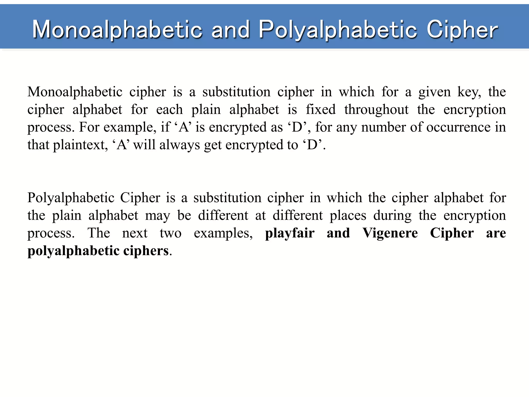 Caesar Cipher , Substitution Cipher, PlayFair and Vigenere Cipher | PDF ...