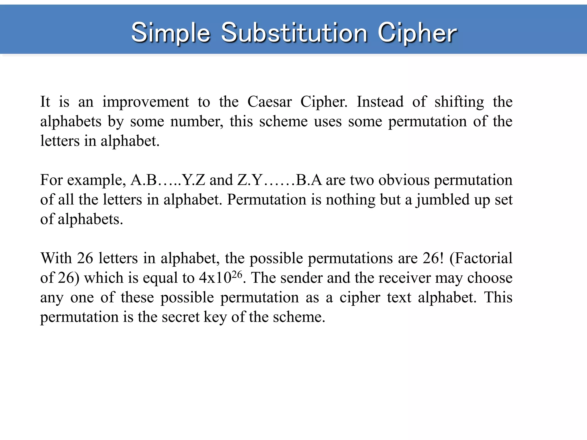 Caesar Cipher , Substitution Cipher, PlayFair and Vigenere Cipher | PDF