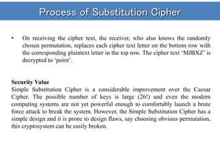 Caesar Cipher , Substitution Cipher, PlayFair and Vigenere Cipher | PDF