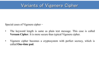 Caesar Cipher , Substitution Cipher, PlayFair and Vigenere Cipher | PDF