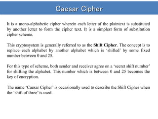 Caesar Cipher , Substitution Cipher, PlayFair and Vigenere Cipher | PDF