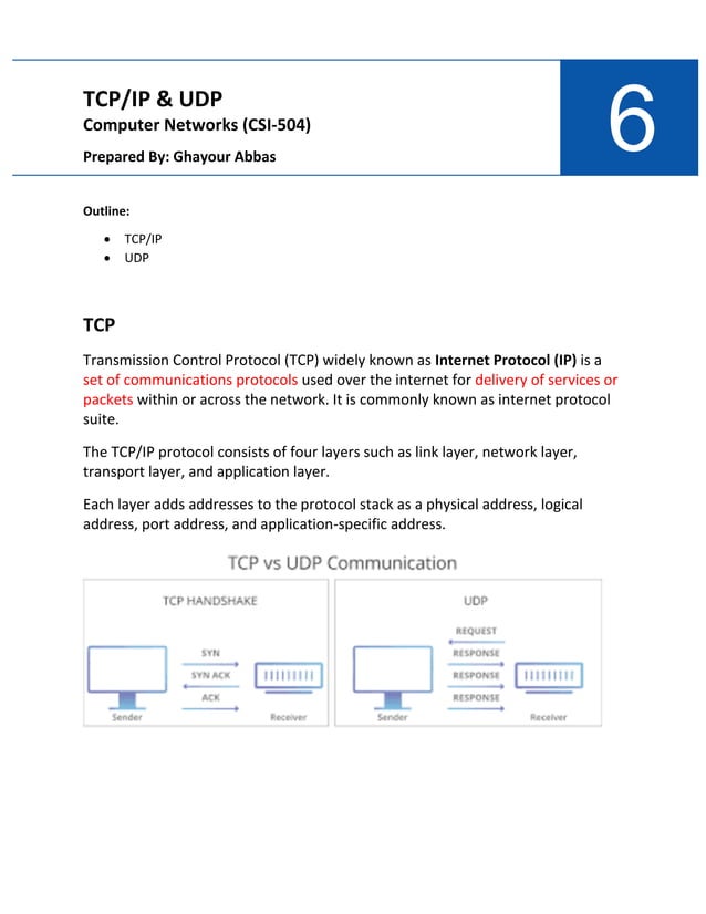 TCP/IP & UDP | PDF