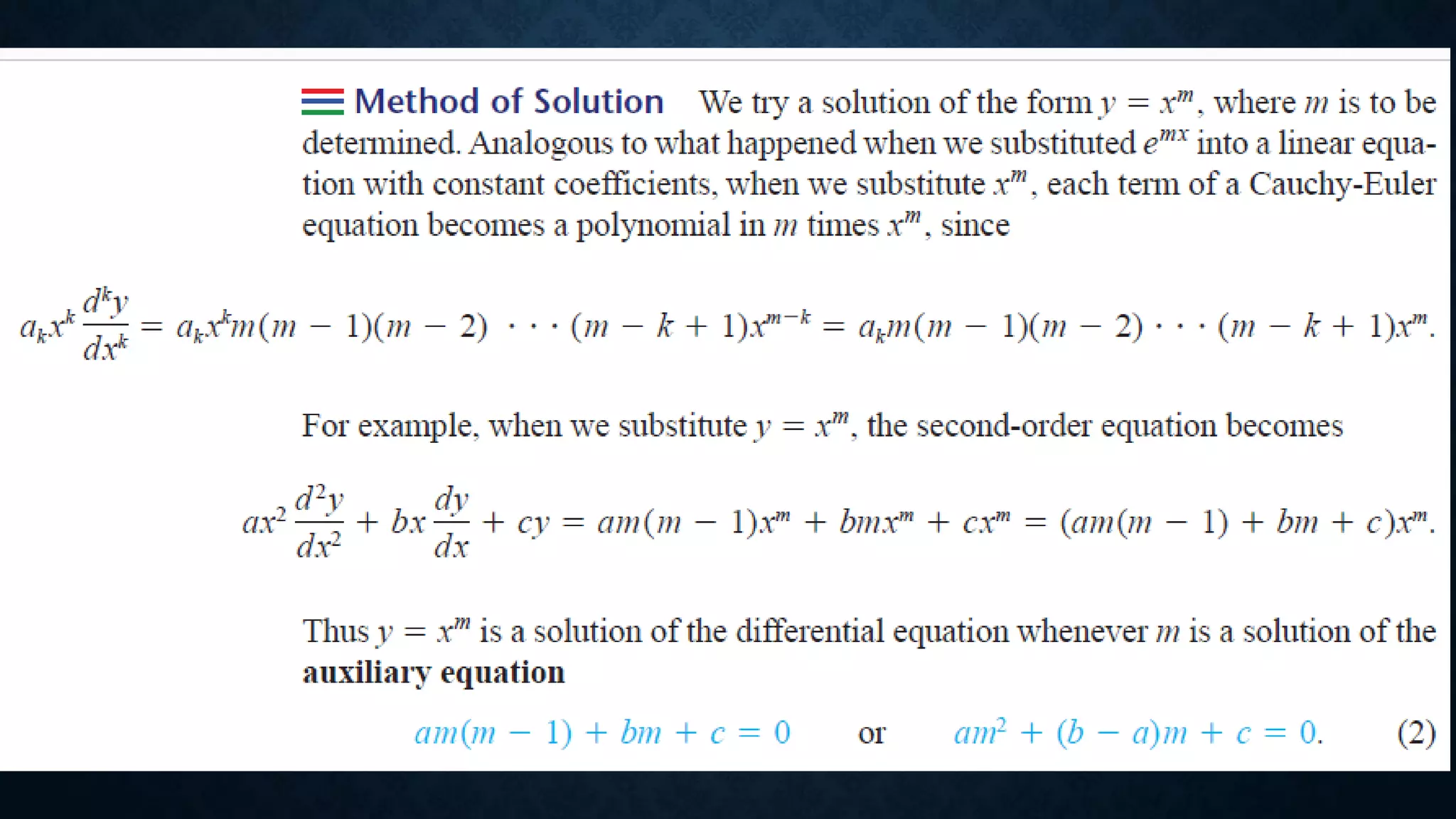Cauchy Euler Equation Ppt