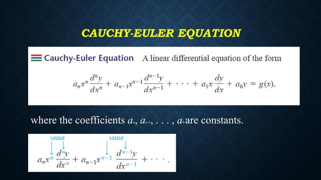 Cauchy-Euler equation | PPT | Free Download