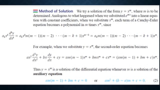 Cauchy-Euler equation | PPT