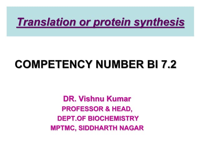 Lecture 6. Protein synthesis.ppt | Programming Languages | Computing