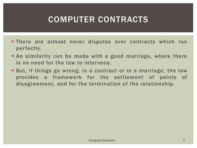 Computer Contracts | PPTX | Legal Services Industry | Industries