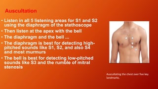 Cardiac auscultation bgffyhfdergvddrtg6.pptx