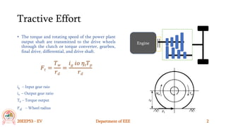 Electric Vehicle Power Transmission Characteristics | PDF