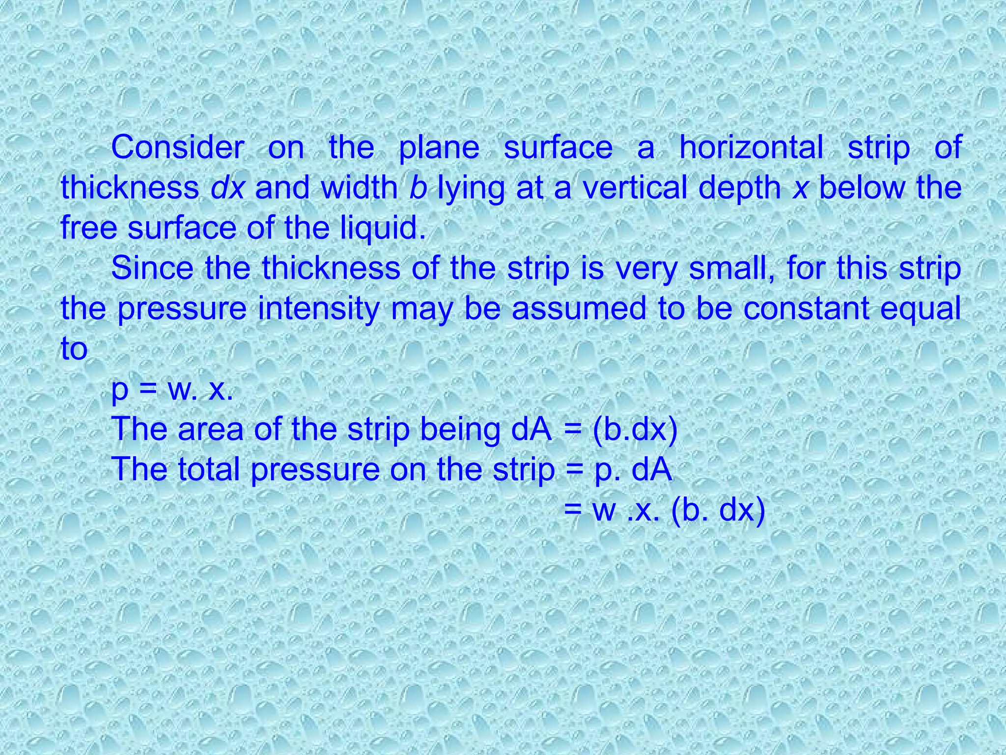 HYDROSTATIC LAW OF FORCE OF A FLUID PARTICLES | PPT