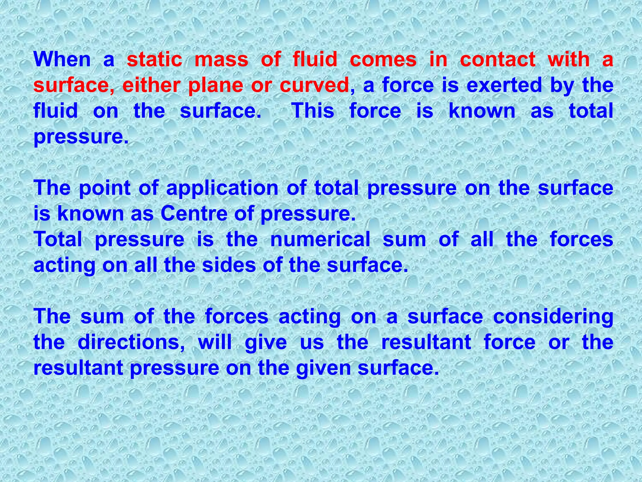 HYDROSTATIC LAW OF FORCE OF A FLUID PARTICLES | PPT