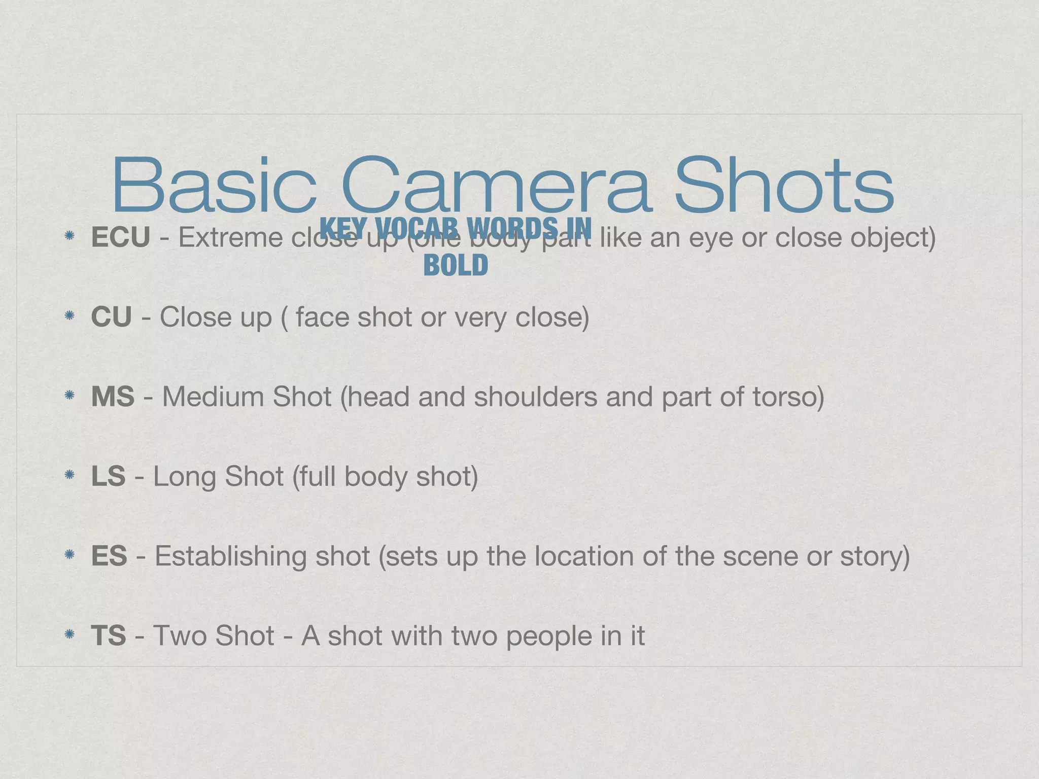 Lecture 6-2 camera angles | PPT