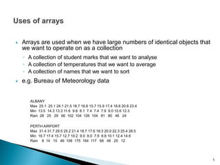 Lecture 6 - Arrays | PPT