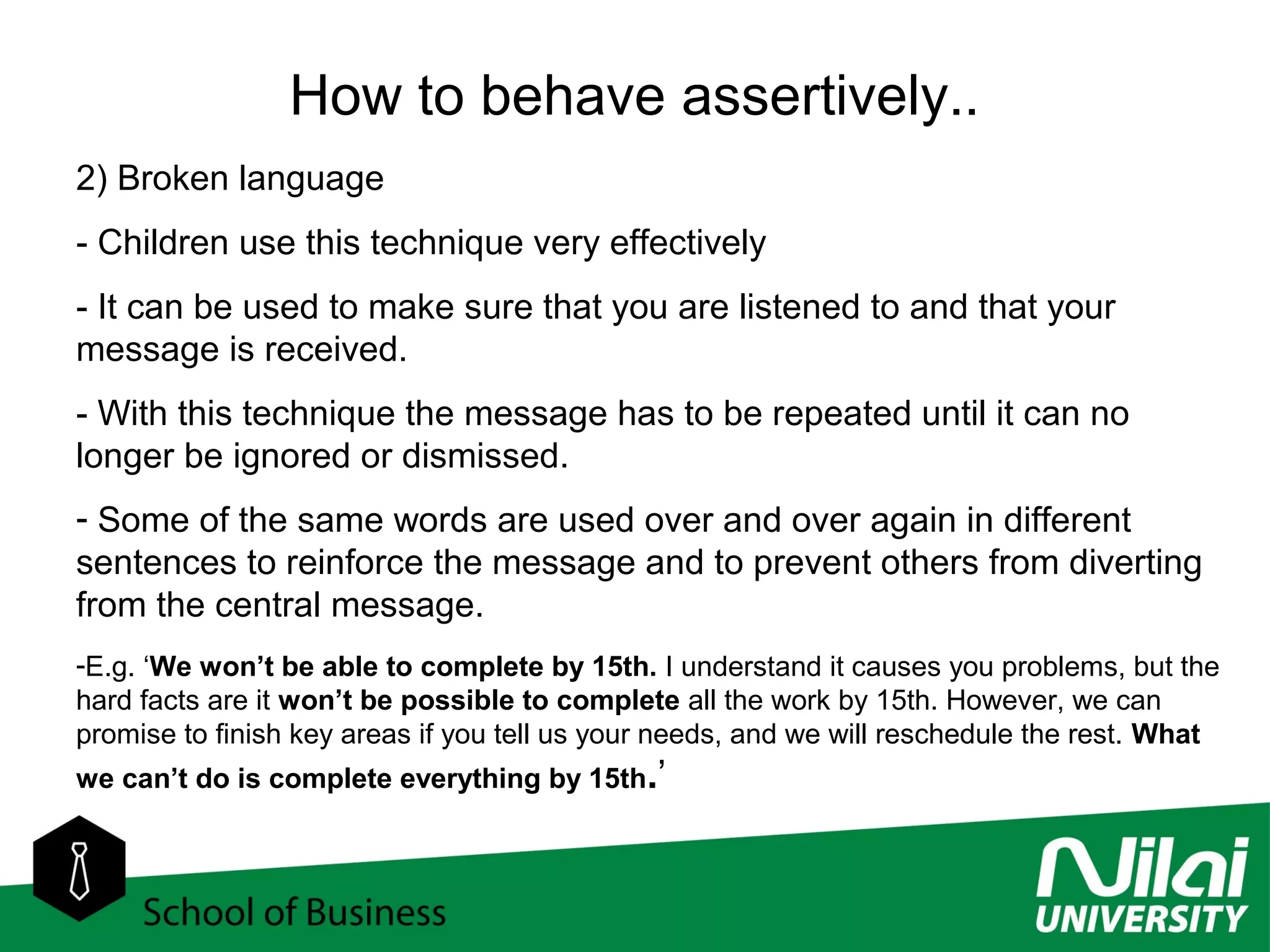 Lecture 6 assertiveness (1) 2 | PPT | Free Download
