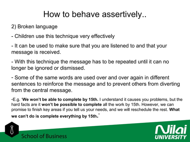 Lecture 6 assertiveness (1) 2 | PPT