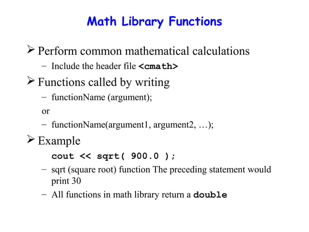 Lecture#6 functions in c++ | PPT