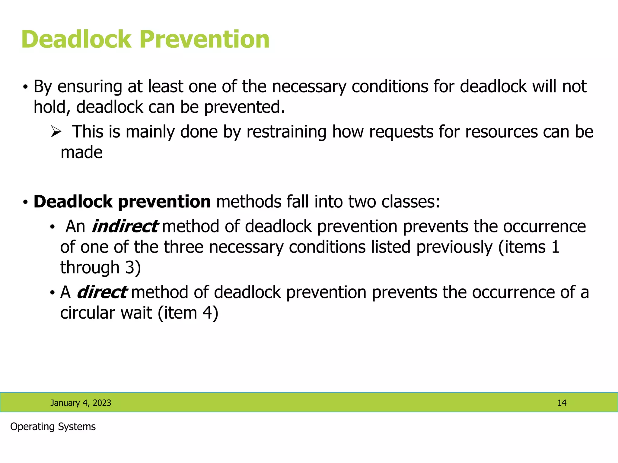Lecture 6- Deadlocks (1) (1).pptx | Operating Systems | Computer Software and Applications