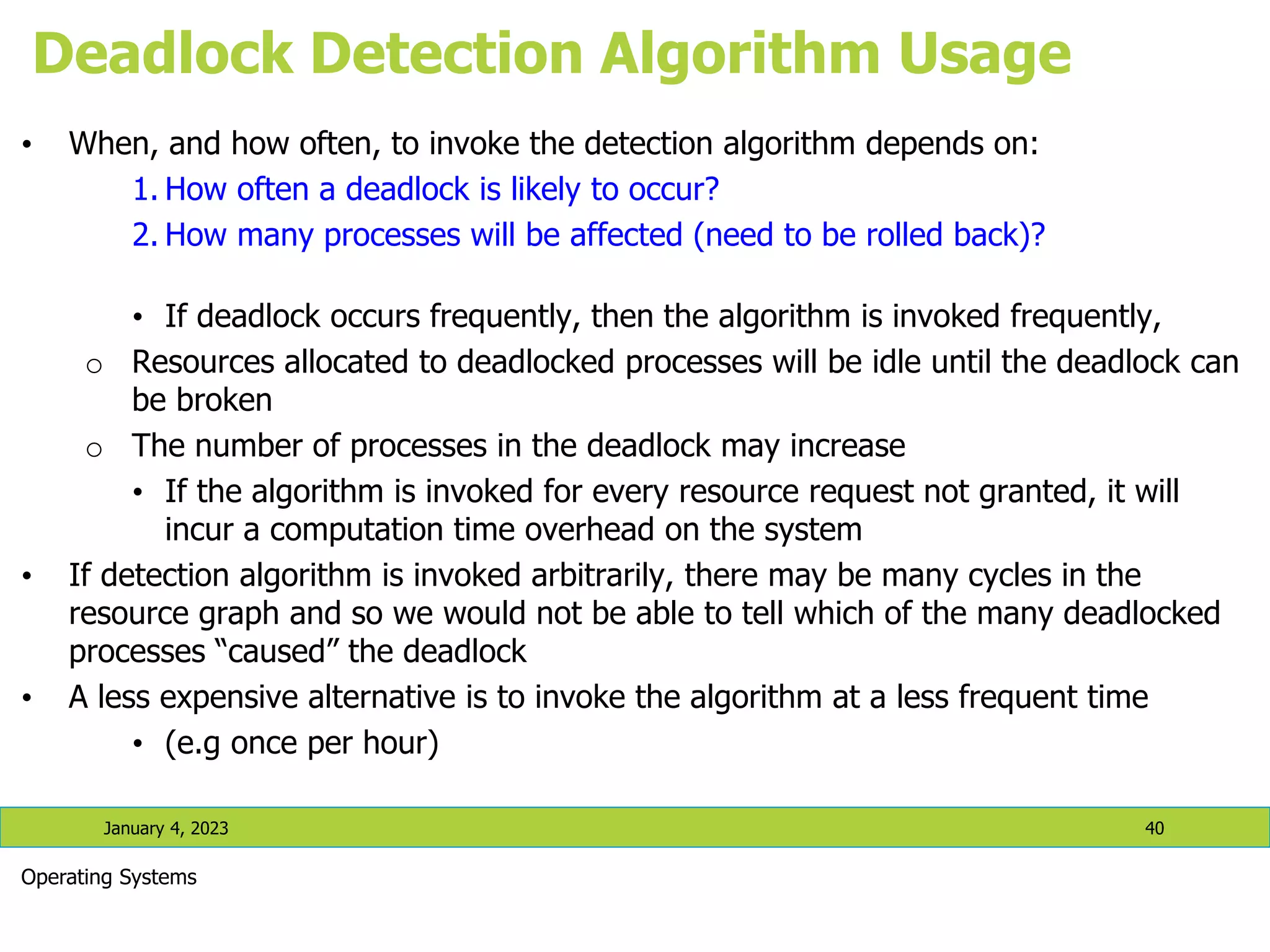 Lecture 6- Deadlocks (1) (1).pptx | Operating Systems | Computer Software and Applications