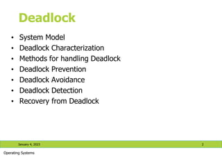 Lecture 6- Deadlocks (1) (1).pptx | Operating Systems | Computer Software and Applications