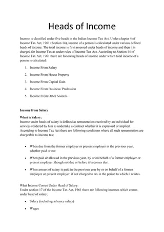 Lecture 6 heads of income | DOC