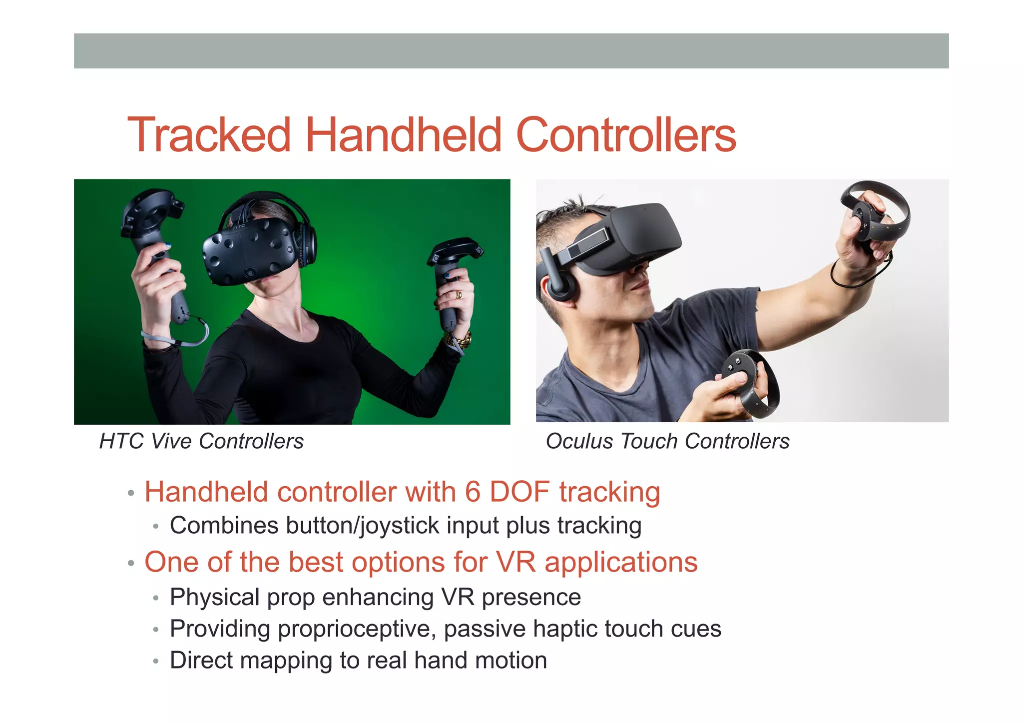 COMP 4010 Lecture6 - Virtual Reality Input Devices | PDF