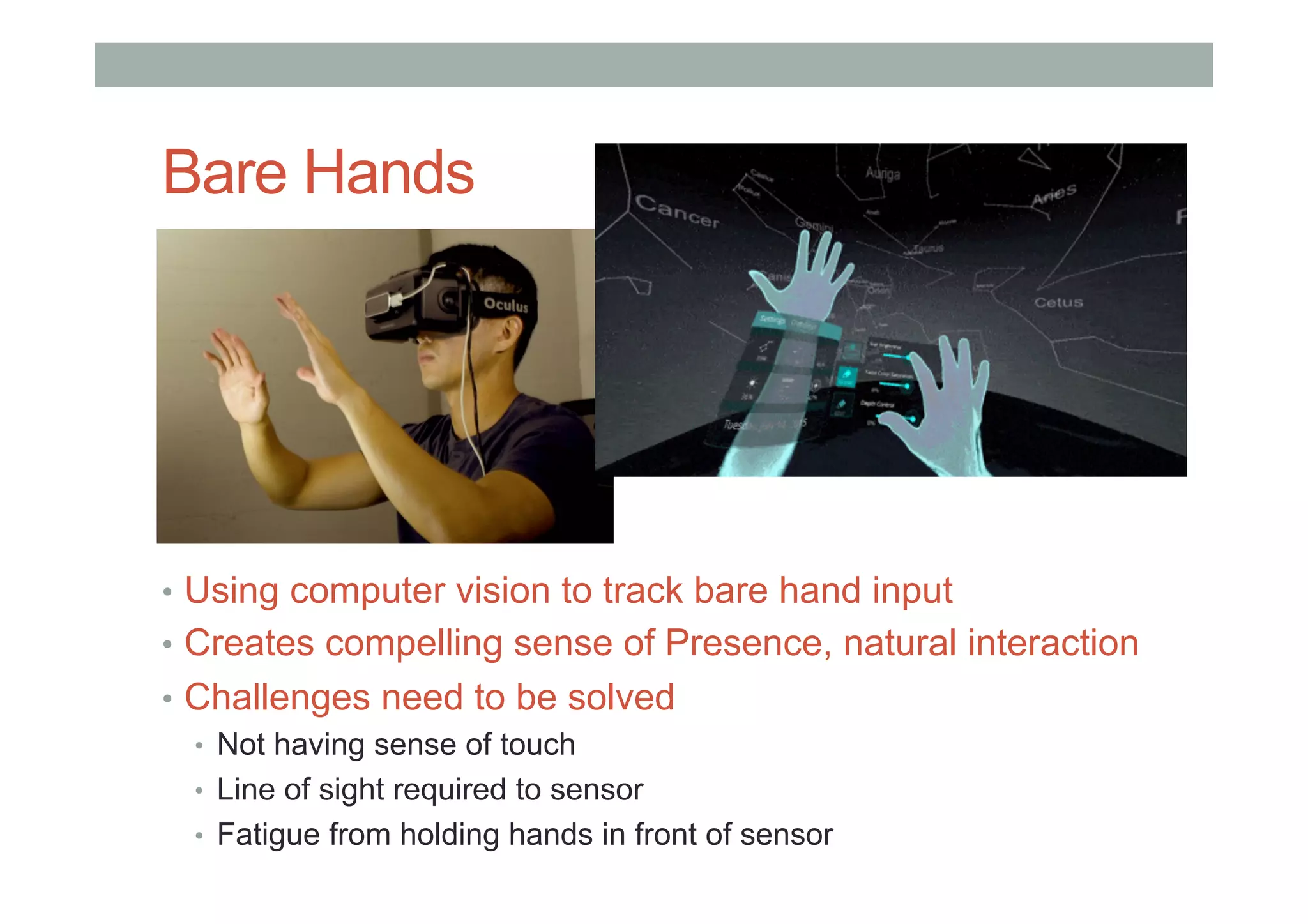 COMP 4010 Lecture6 - Virtual Reality Input Devices | PDF