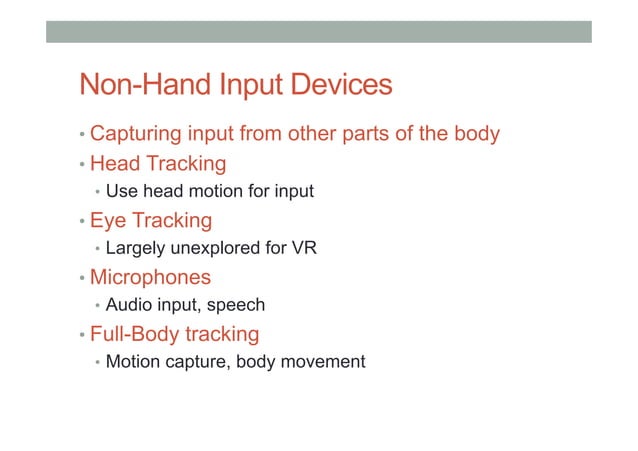 Comp 4010 Lecture6 Virtual Reality Input Devices Ppt