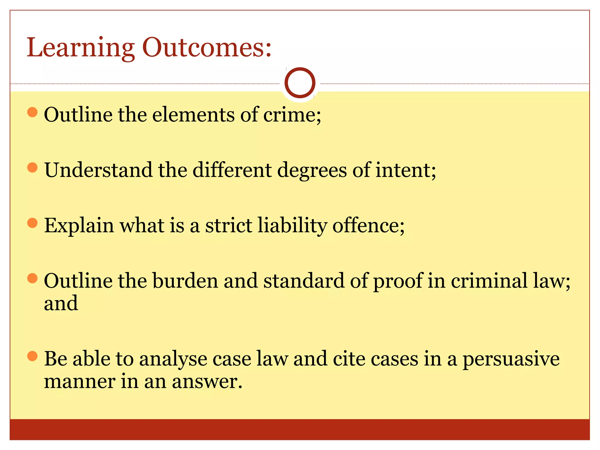 Lecture 6 introduction to criminal law | PPT