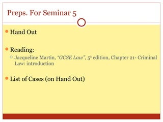 Lecture 6 introduction to criminal law | PPT