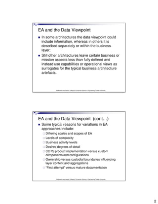 Lecture6 IS353(EA&Data Viewpoint ) | PDF