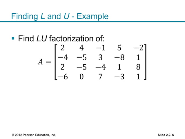 Lecture 6 Lu Factorization And Determinants Section 2 5 2 7 3 1 And 3 2 Ppt