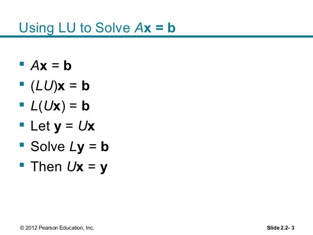 Lecture 6 Lu Factorization And Determinants Section 2 5 2 7 3 1 And