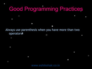 Lecture 6 operators | PPT | Programming Languages | Computing