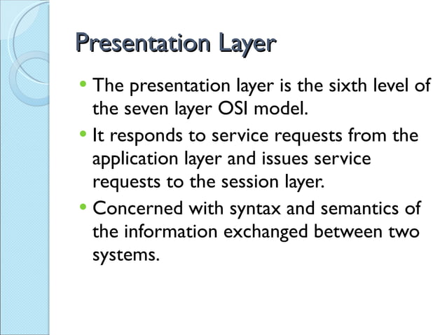 Lecture 6 -_presentation_layer | PPT | Computer Networking | Computing