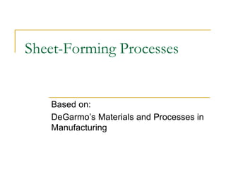 mechanics manufacturing sheet forming processses | PDF
