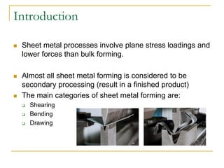 mechanics manufacturing sheet forming processses | PDF