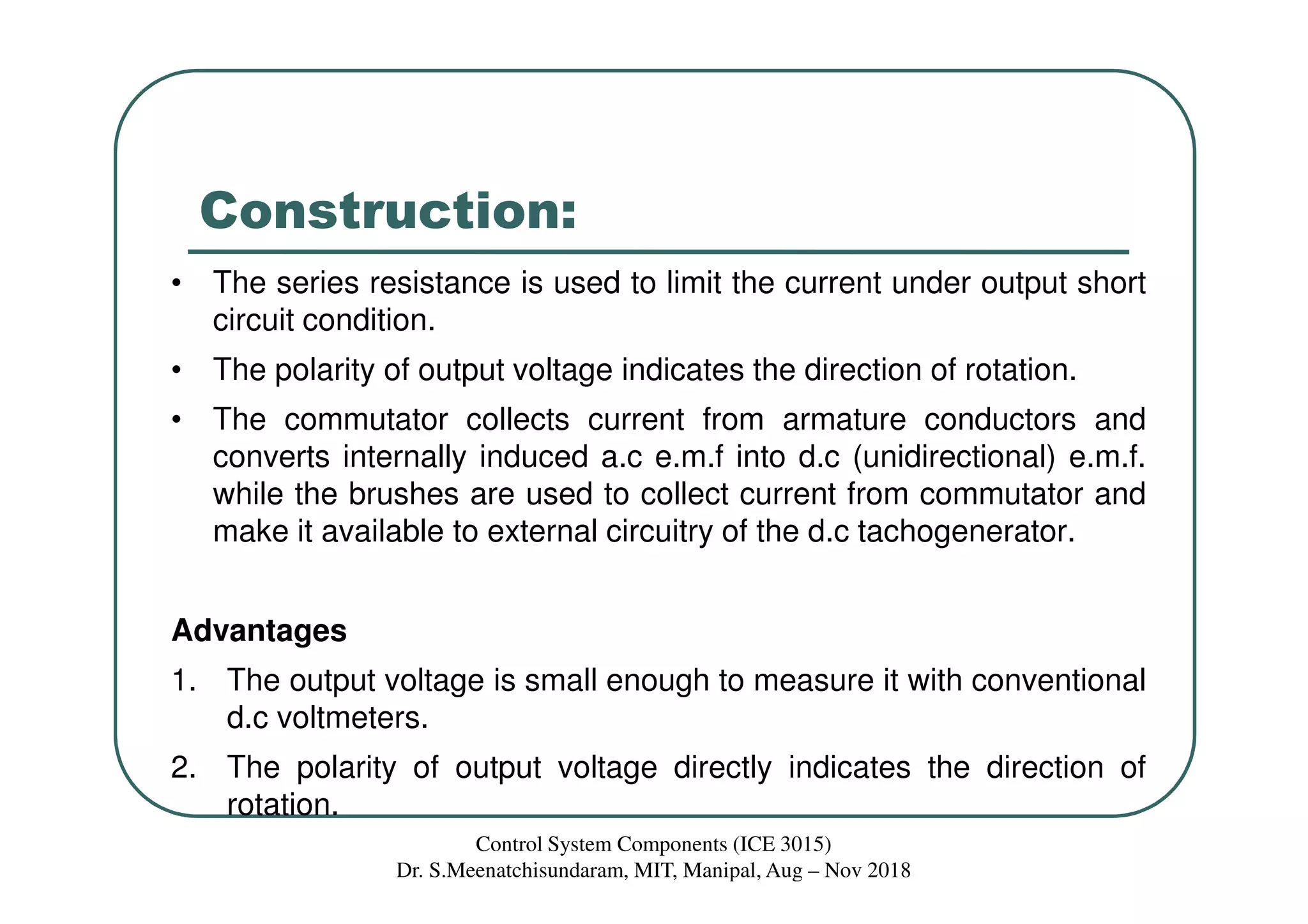 Lecture 6 Tachogenerators | PDF
