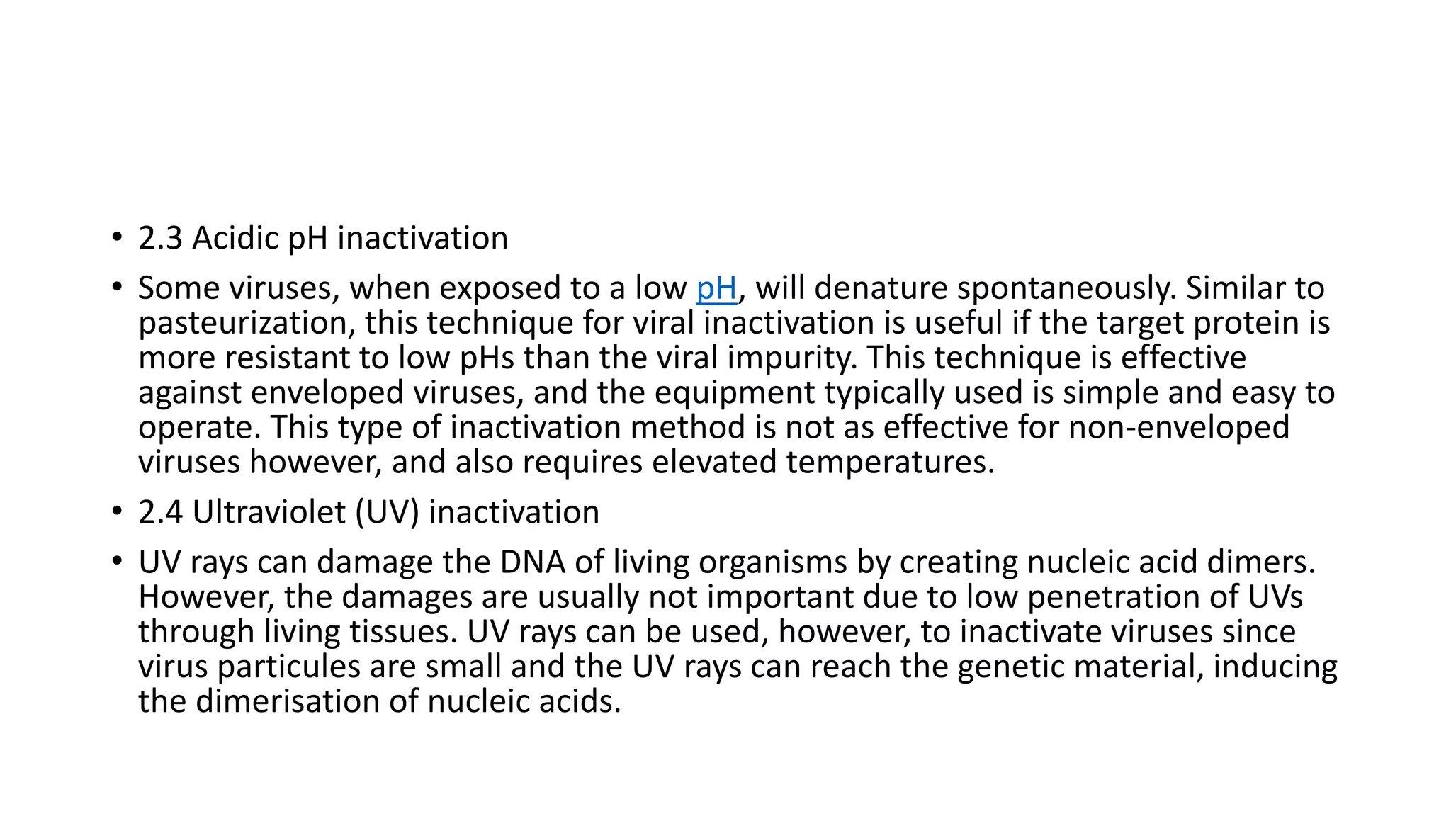 Lecture 6 Virus inactivation and removal | PPTX