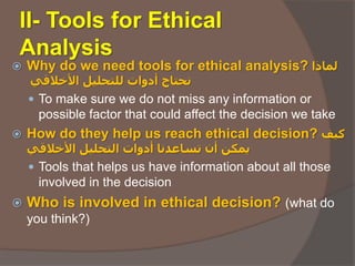 Lecture 6 & 7 introduction to ethical analysis and clinical ...