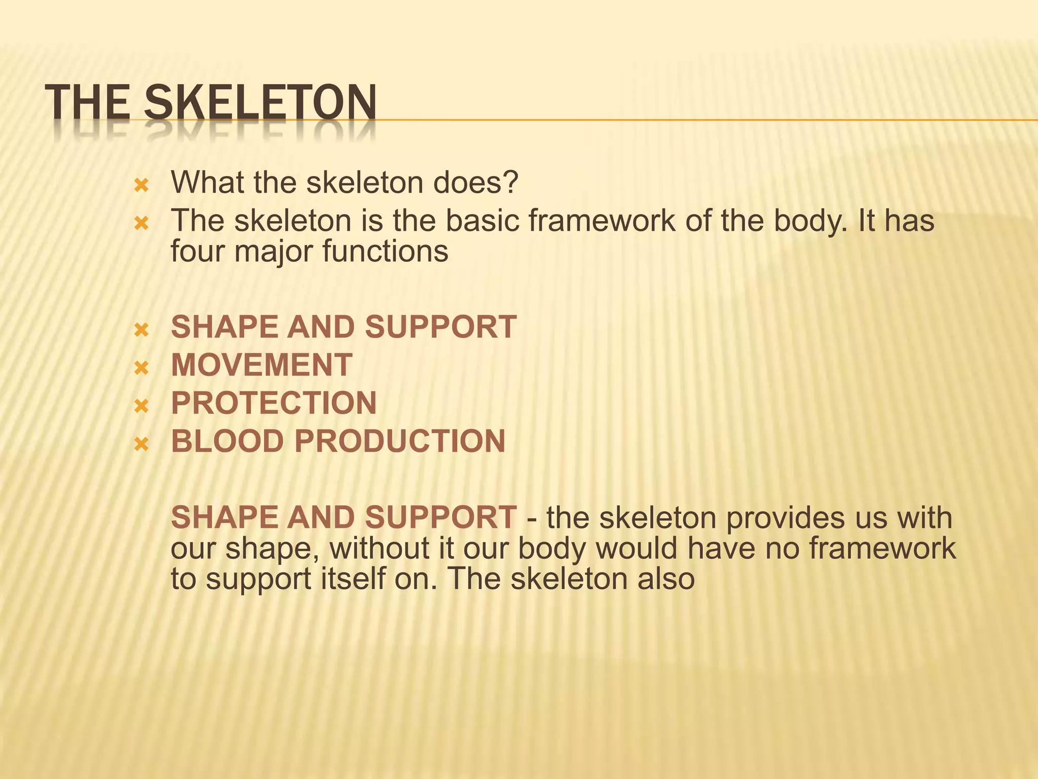 Lecture 6: Skeleton, bones, joints, muscle, heart | PPTX