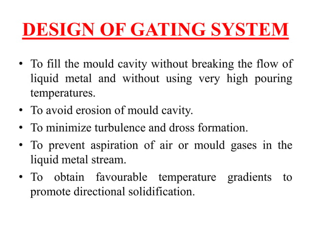 GATING SYSTEM IN CASTING | PPTX | Physics | Science