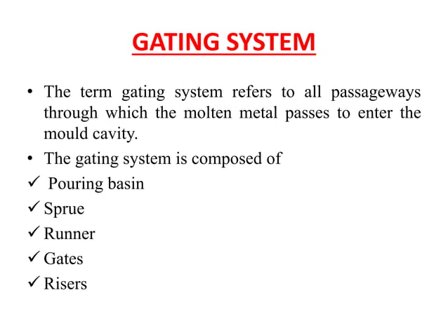 GATING SYSTEM IN CASTING | PPTX | Physics | Science