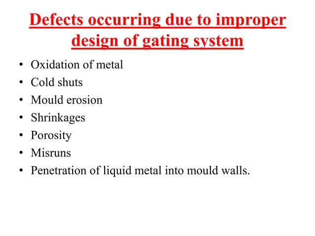 GATING SYSTEM IN CASTING | PPTX | Physics | Science