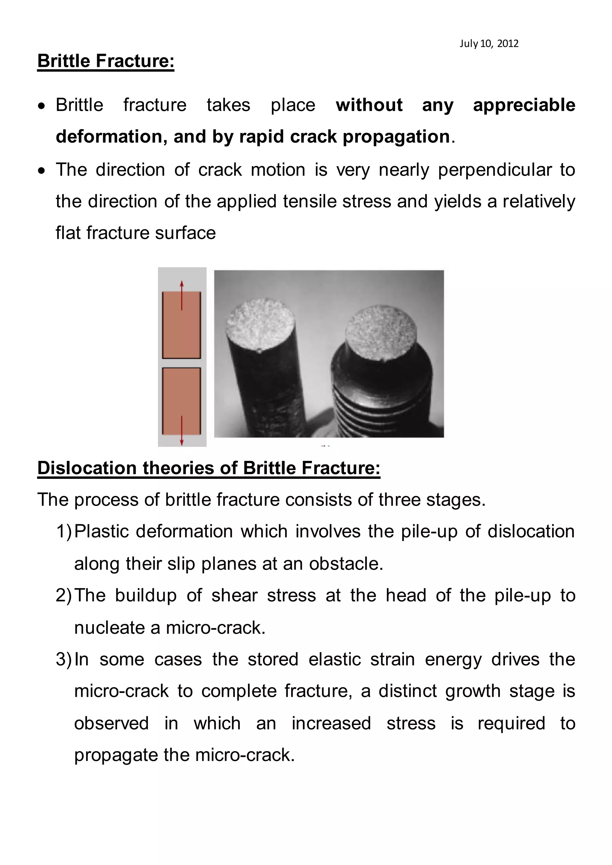 Fracture Mechanics & Failure Analysis Lecture Brittle Fracture | DOCX