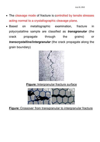 Fracture Mechanics & Failure Analysis Lecture Brittle Fracture | DOCX