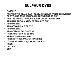 Lecture 6 b dyeing cotton with sulphur dyes | PPT