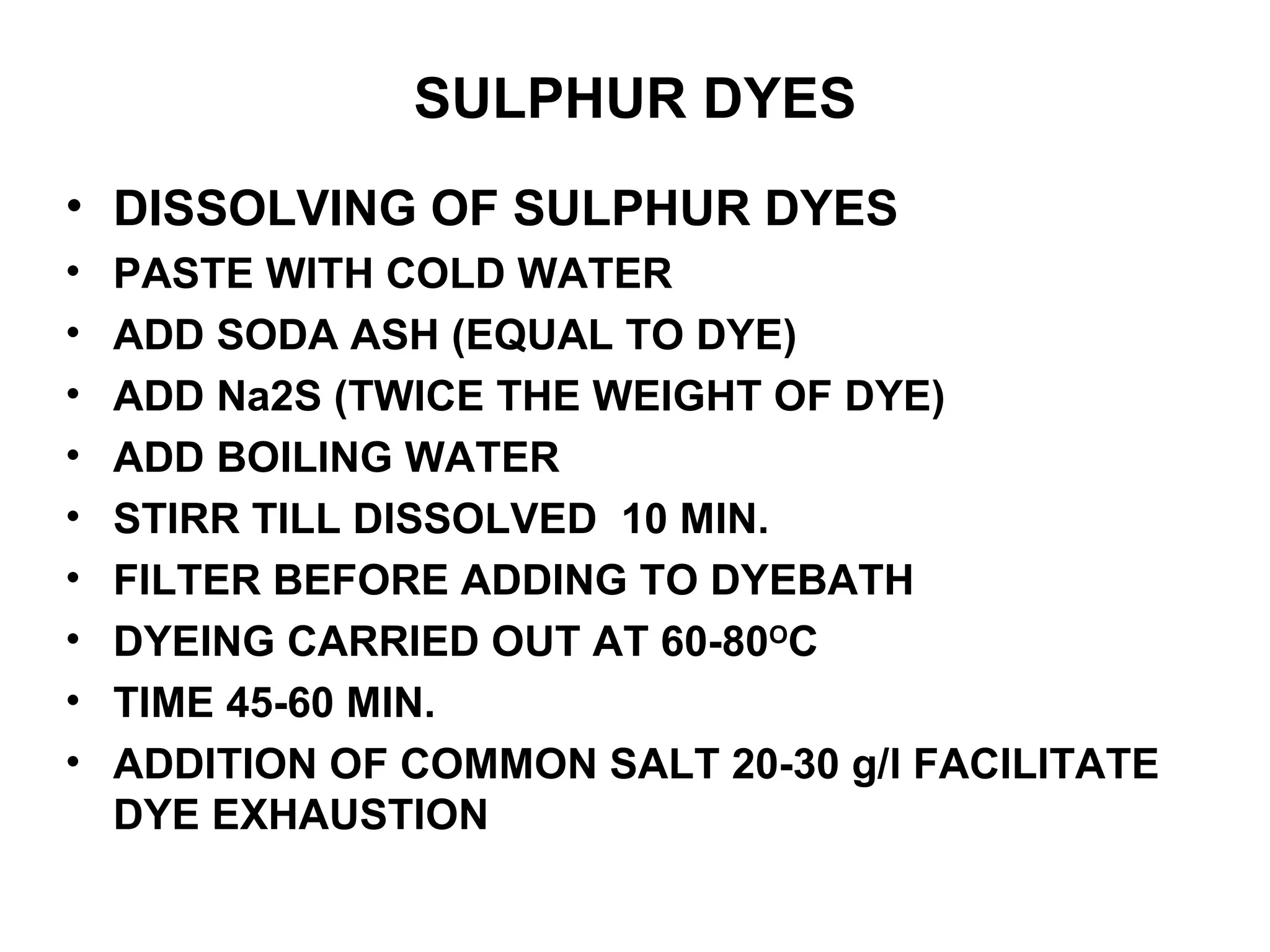 Lecture 6 b dyeing cotton with sulphur dyes | PPT