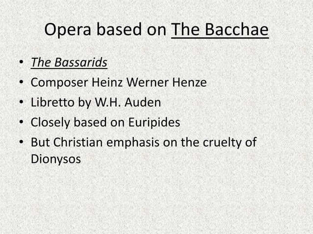 Lecture 6 Dionysos & The Bacchae | PPT