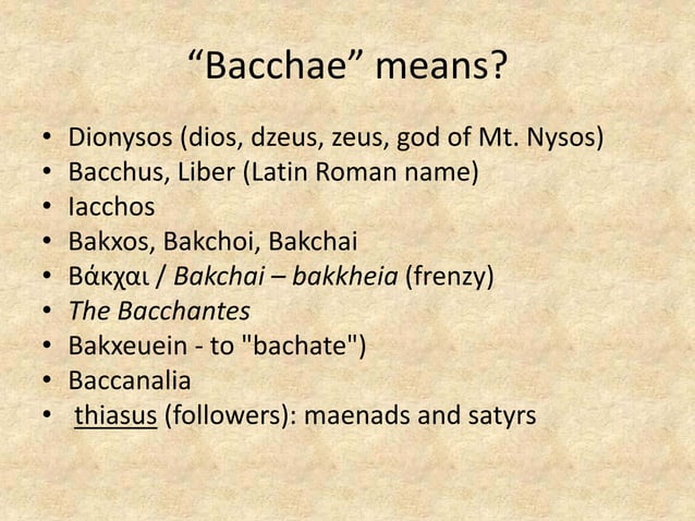 Lecture 6 Dionysos & The Bacchae | PDF